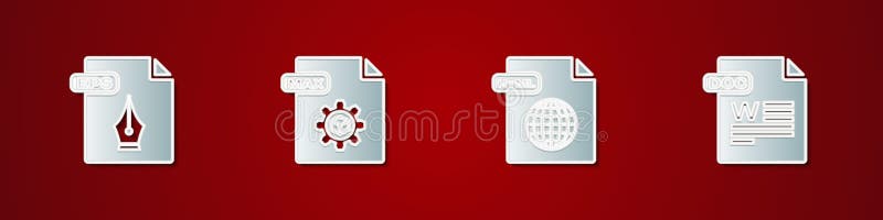 Set EPS File Document, MAX, HTML and DOC Icon. Vector Stock Vector ... Set EPS File Document, MAX, HTML and DOC Icon. Vector Stock Vector ...