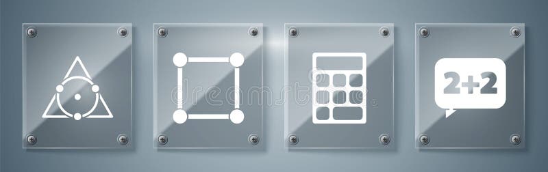 Set Equation Solution, Calculator, Geometric Figure Square and Triangle ...
