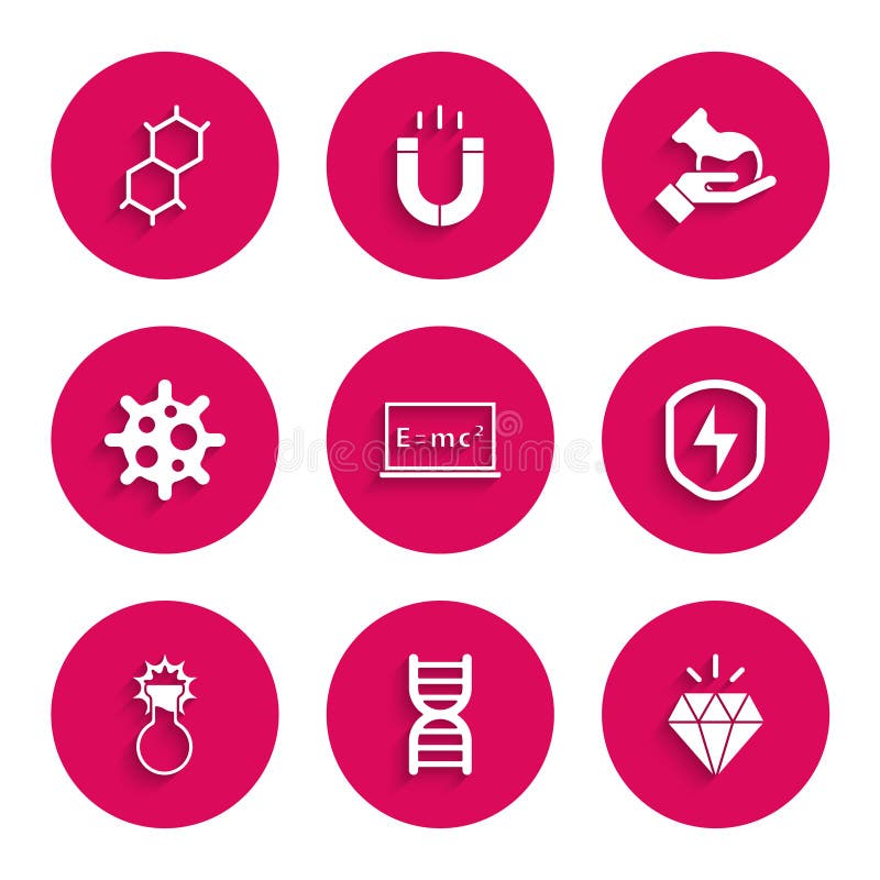 Set Equation Solution, DNA Symbol, Diamond, Secure Shield with ...