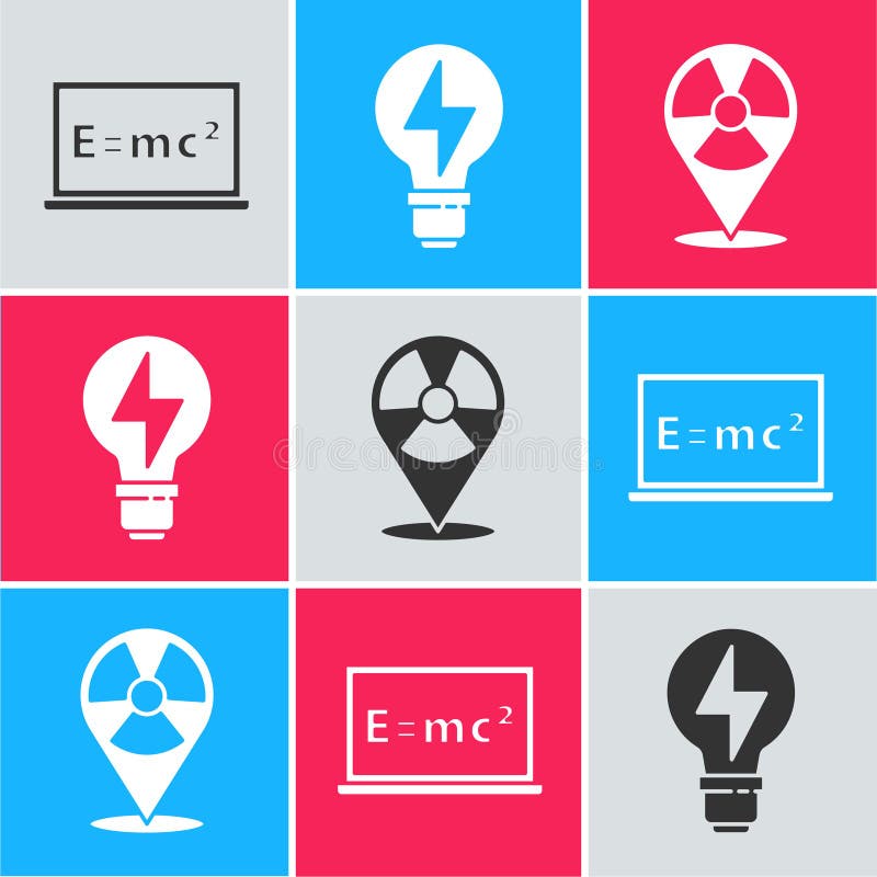 Set Equation Solution, Light Bulb with Lightning and Radioactive in ...
