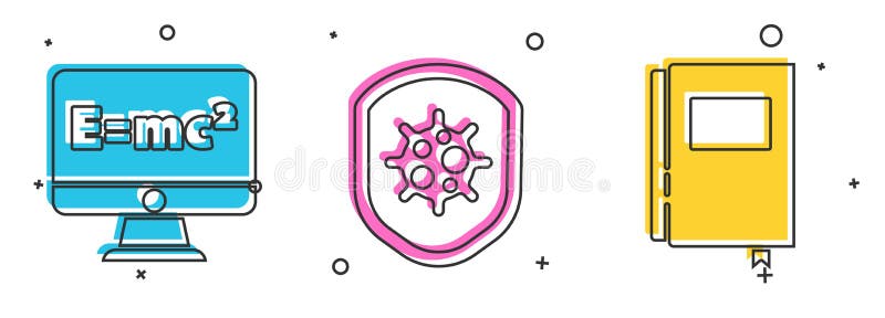 Set Equation Solution, Shield Protecting from Virus and Book Icon ...