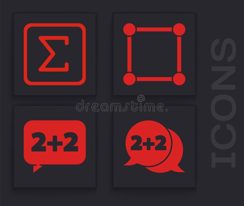 Set Equation Solution, Sigma Symbol, Geometric Figure Square and ...
