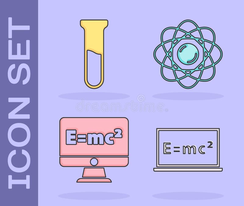 Set Equation Solution, Test Tube and Flask, Equation Solution and Atom ...