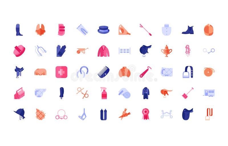 Set of Equestrian Icons for Web Design Stock Vector - Illustration of ...