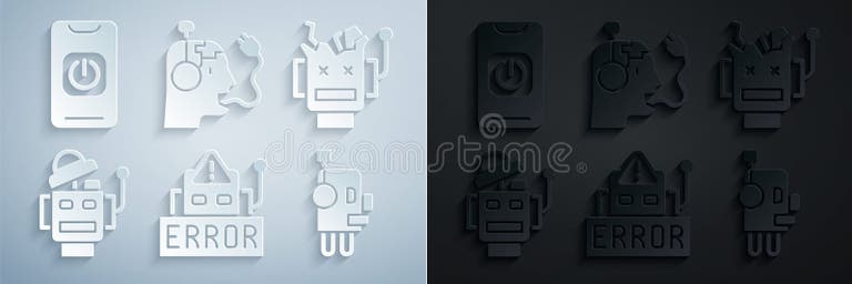 Set Error in Robot, Broken, Robot, Charging Battery and Turn Off from ...