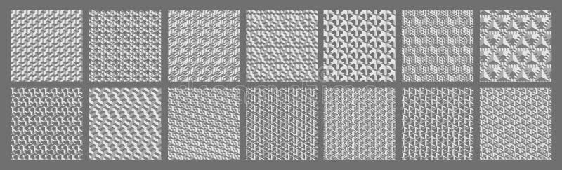 Set of Escher Geometric Patterns - Abstract 3D Voxel Backgrounds Stock ...