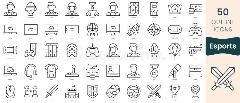 Set of Esports Icons. Thin Linear Style Icons Pack Stock Vector ...