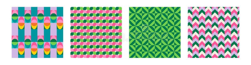 Set of Essential Geometric Printable Seamless Pattern with Abstract ...