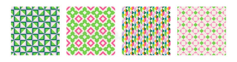 Set of Essential Geometric Printable Seamless Pattern with Abstract ...