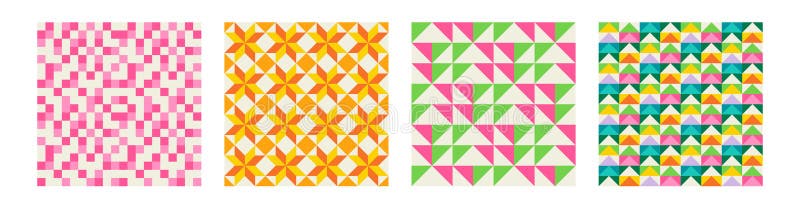 Set of Essential Geometric Printable Seamless Pattern with Abstract ...