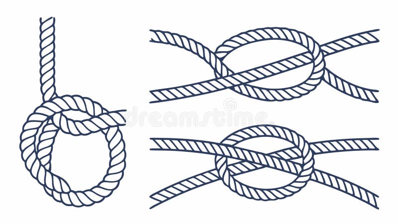 Set of Essential Rope Knots Vector Illustration Collection, Vector ...