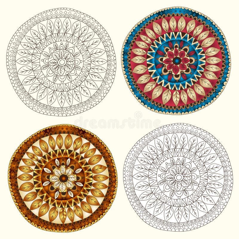 Set of Ethnic Design Circle Elements. Stock Vector - Illustration of ...