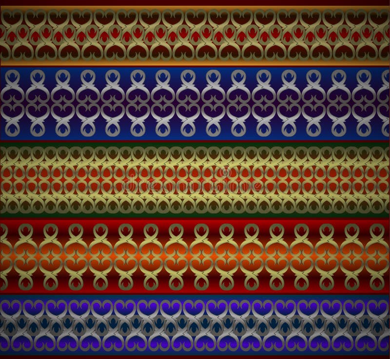 Set of Ethnic Seamless Borders Stock Vector - Illustration of graphic ...