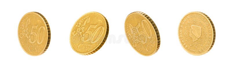 Set with Euro Cent Coins on White Background. Banner Design Stock Photo ...