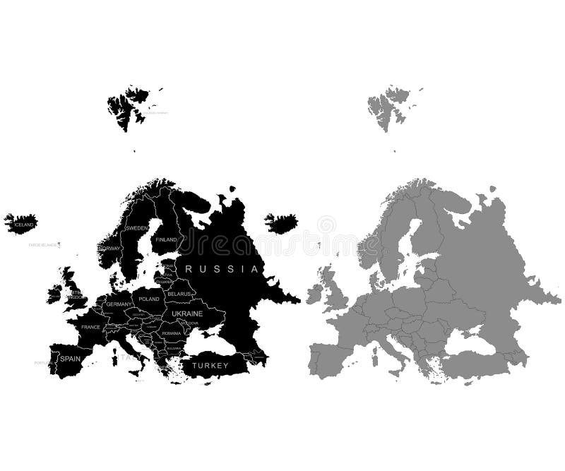 Set of Europe Map on a White Background Stock Vector - Illustration of ...