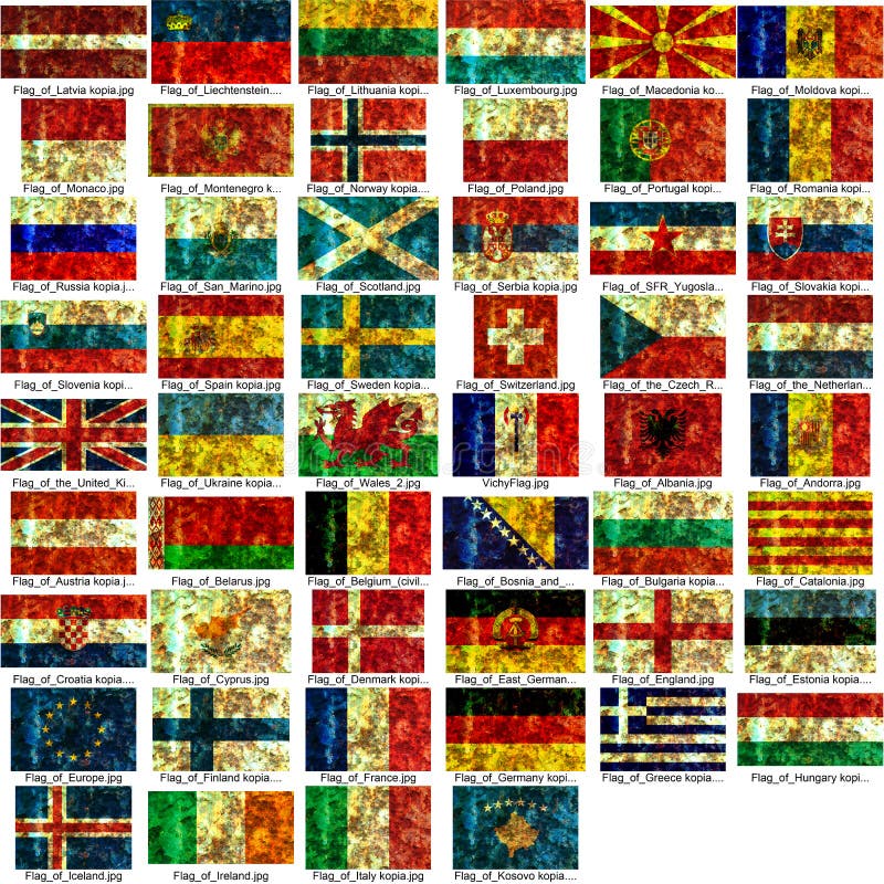 Set of european flags stock illustration. Illustration of symbol - 14840565