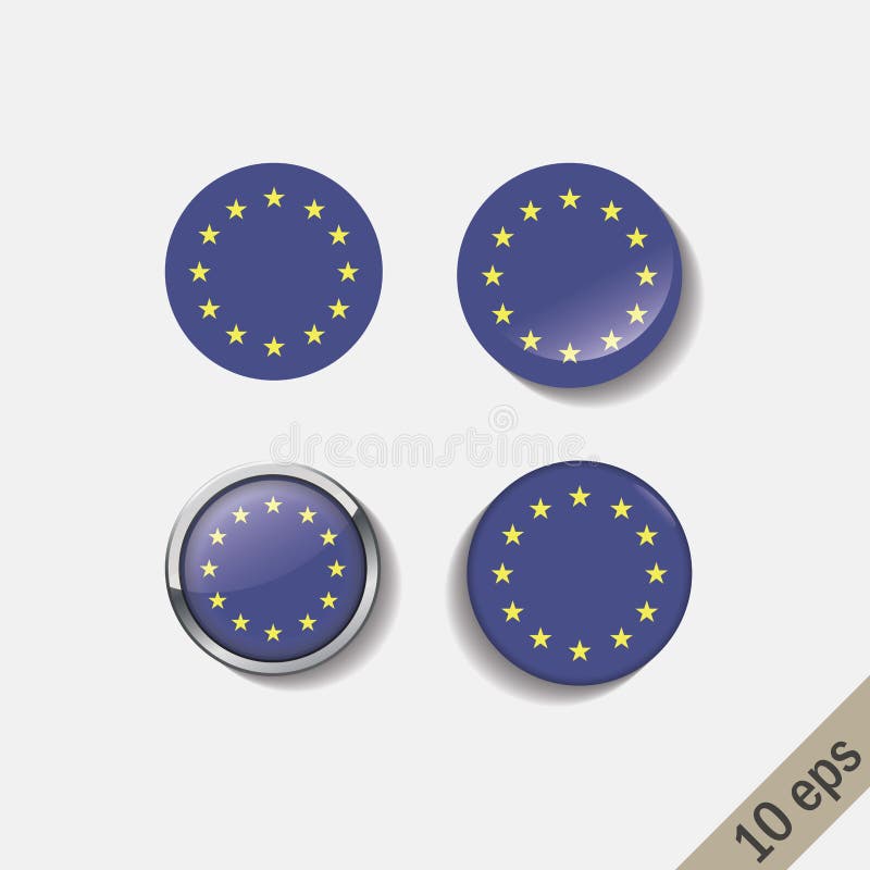 Set of European Union Flags Round Badges. Stock Illustration ... Set of European Union Flags Round Badges. Stock Illustration ...