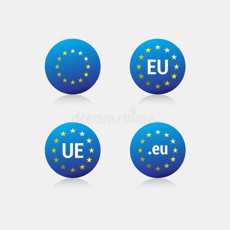 European Union Icons Set stock illustration. Illustration of message ...