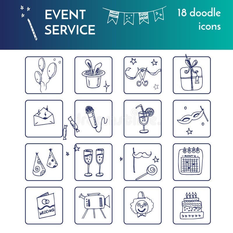 Car Service Doodles Icon Set. Vector Stock Vector - Illustration of ...