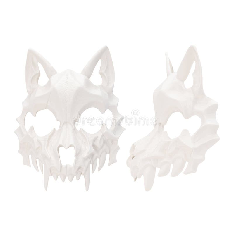 Set of Evil Mask Isolated on White Background with Clipping Path. Stock ...
