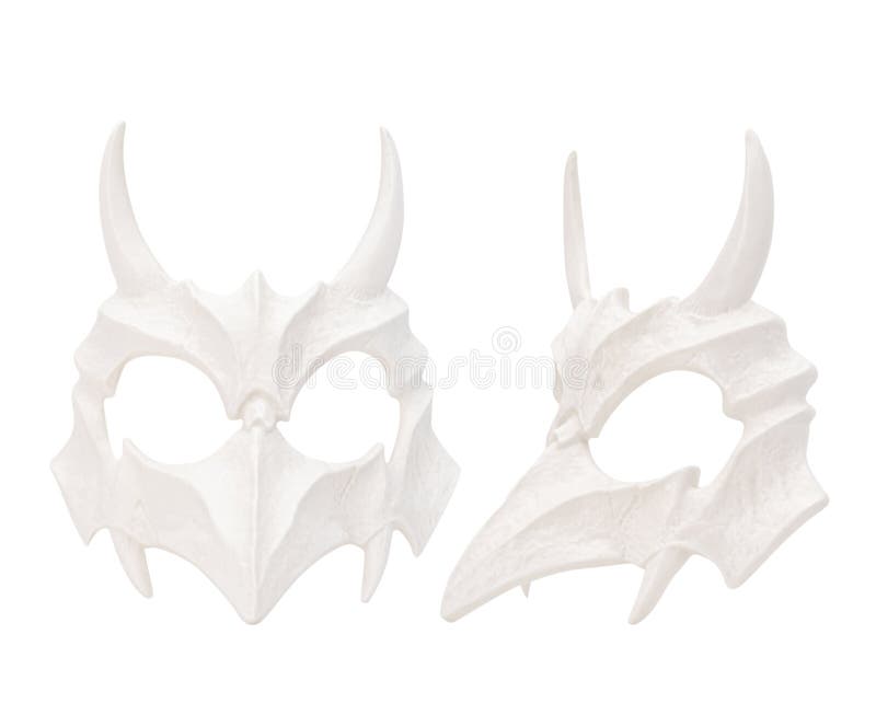 Set of Evil Mask Isolated on White Background with Clipping Path. Stock ...