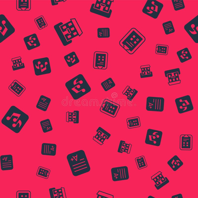 Set Exam Sheet with a Plus Grade, School Building, Music Note, Tone and ...