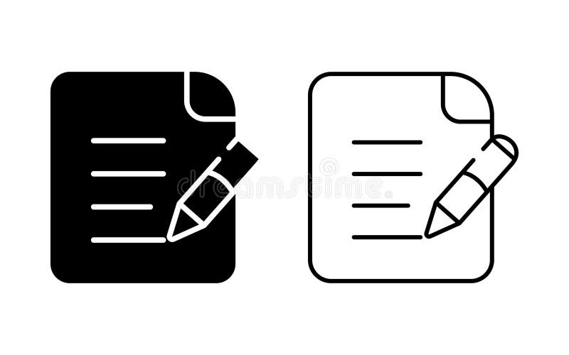 Set of Exam Test Icons in Line and Filled Vector Illustration Stock ...
