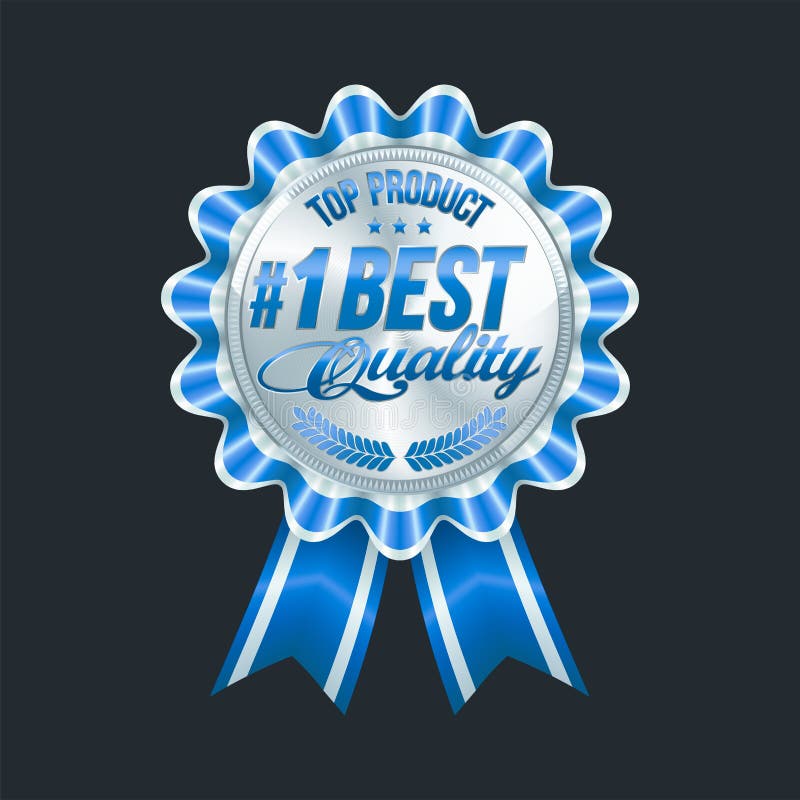 Set of Excellent Quality Blue Badges with Silver Border Stock Vector ...