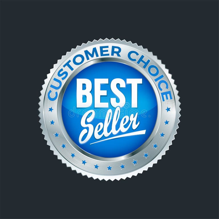 Set of Excellent Quality Blue Badges with Silver Border Stock Vector ...