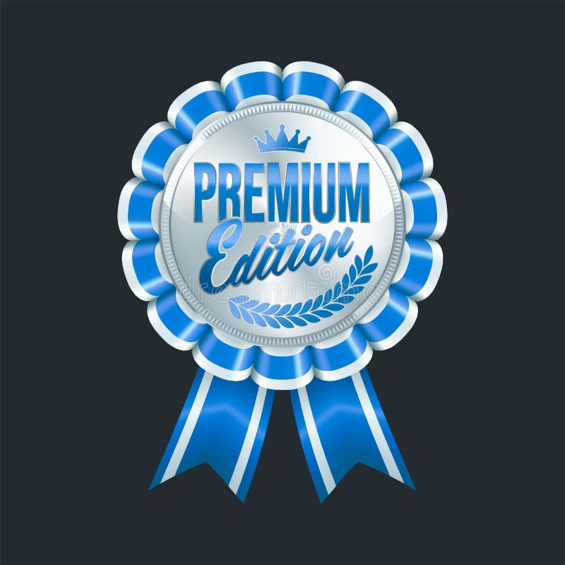 Set of Excellent Quality Blue Badges with Silver Border Stock Vector ...