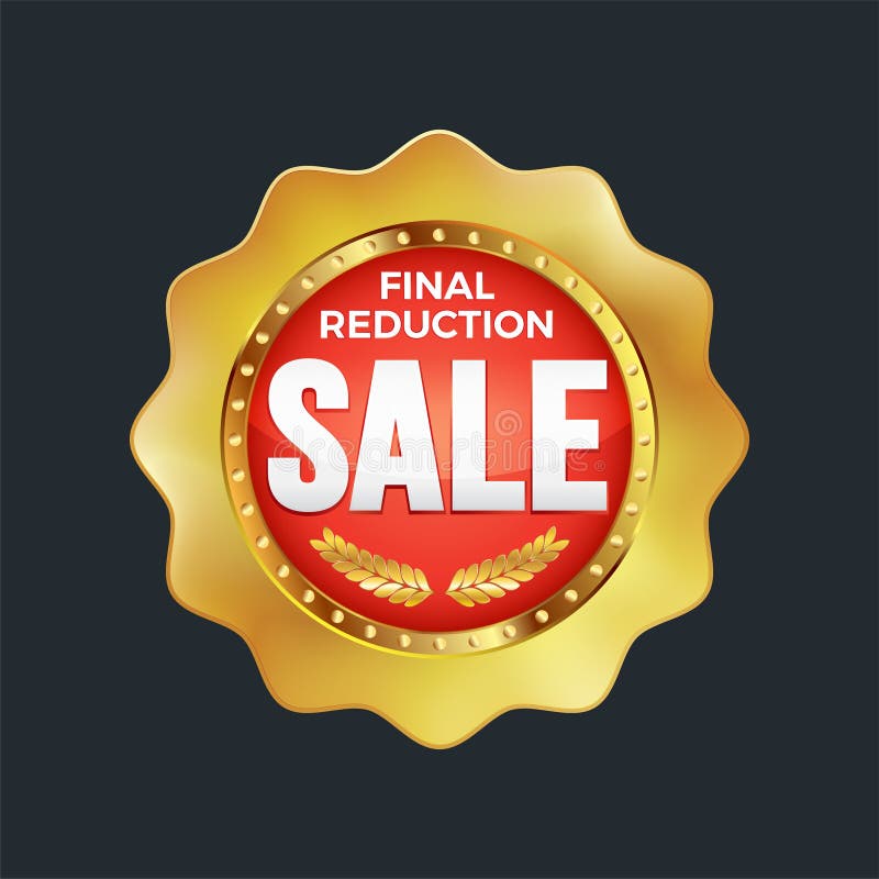 Set of Excellent Quality Red Badges with Gold Border Stock Vector ...