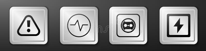 Set Exclamation Mark in Triangle, Electric Circuit Scheme, Electrical ...