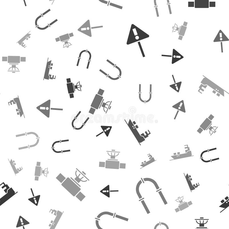 Set Exclamation Mark in Triangle, Industry Pipe, Oil Tanker Ship and ...