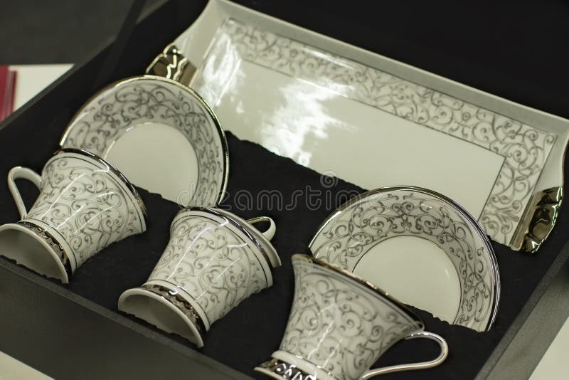 Set of exclusive cups stock photo. Image of coffee, byzantium - 48371202