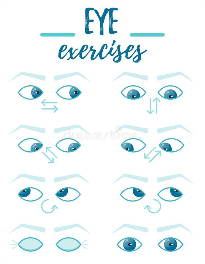 Set of Exercises for Eyes. Ophthalmologist Vector Flat Illustration ...