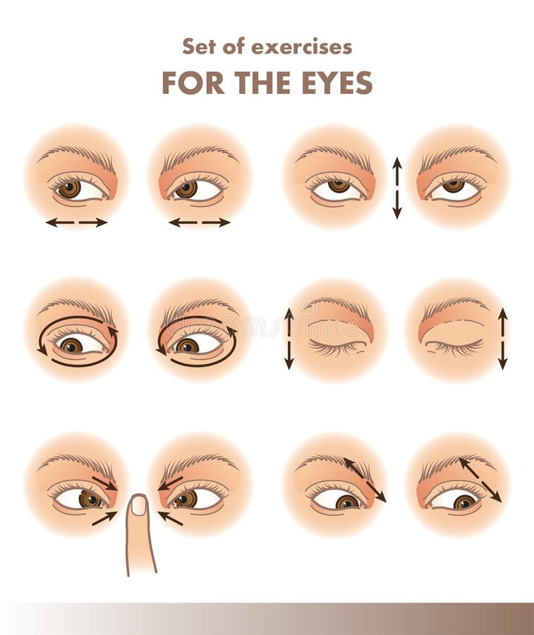 Set of Exercises for the Eyes, Visual Acuity Illustration Stock Vector ...