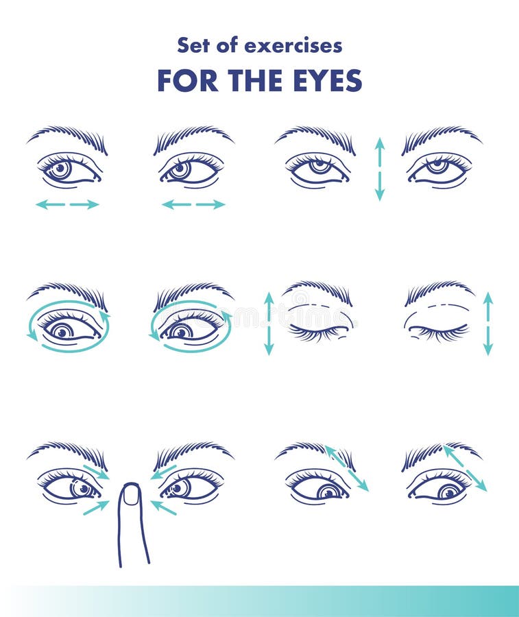 Eye Exercises, Visual Guidance, Vector Illustration Stock Vector ...