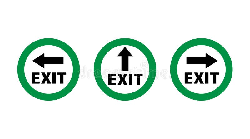 Green Emergency Signs Stock Illustrations – 753 Green Emergency Signs ...