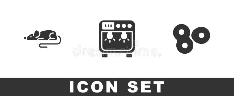Set Experimental Mouse, Biosafety Box and Cell Division Icon. Vector ...