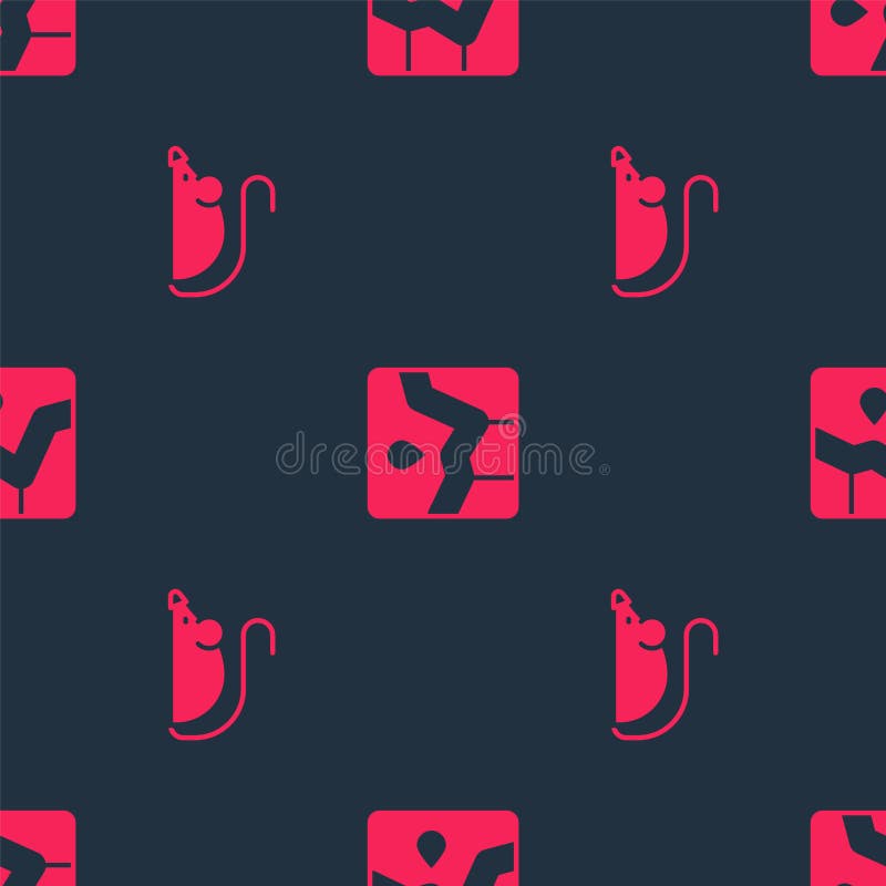 Set Experimental Mouse and Graph Chart Infographic on Seamless Pattern ...