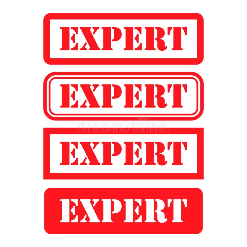 Set of Expert Stamp Symbol, Label Sticker Sign Button, Text Banner ...