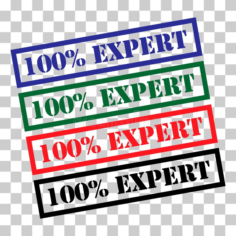 Set of Expert 100 Stamp Symbol, Label Sticker Sign Button, Text Banner ...