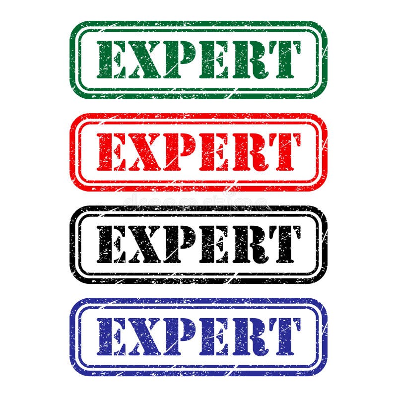 Set of Expert Stamp Symbol, Label Sticker Sign Button, Text Banner ...
