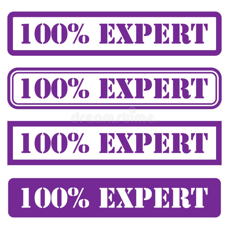 Set of Expert 100 Stamp Symbol, Label Sticker Sign Button, Text Banner ...