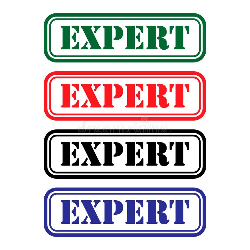 Set of Expert Stamp Symbol, Label Sticker Sign Button, Text Banner ...