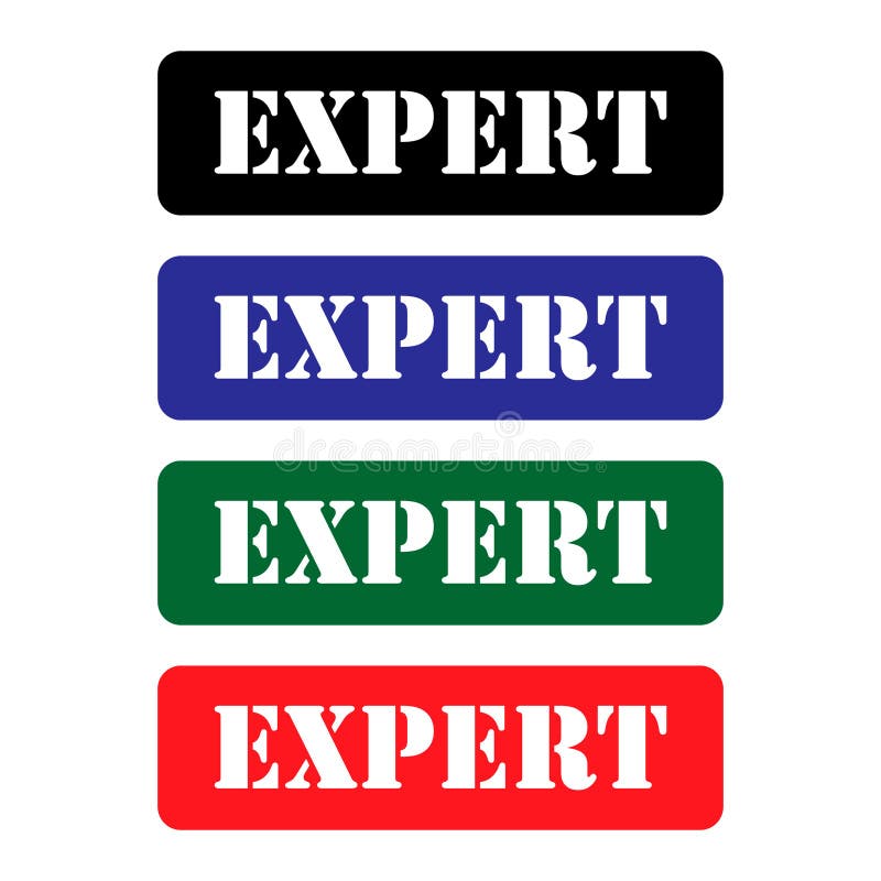 Set of Expert Stamp Symbol, Label Sticker Sign Button, Text Banner ...