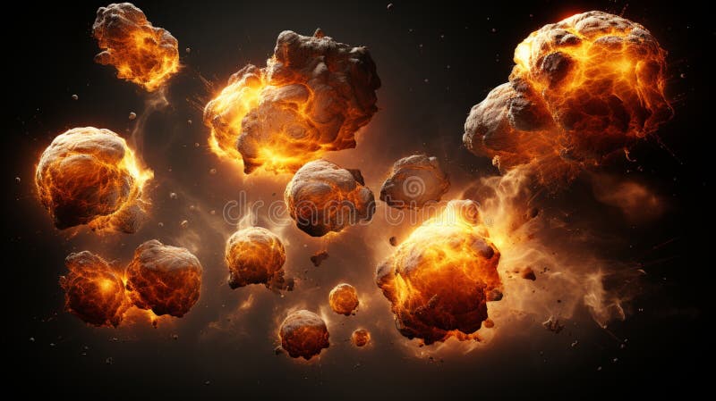 Set of Explosions Isolated Background Stock Illustration - Illustration ...