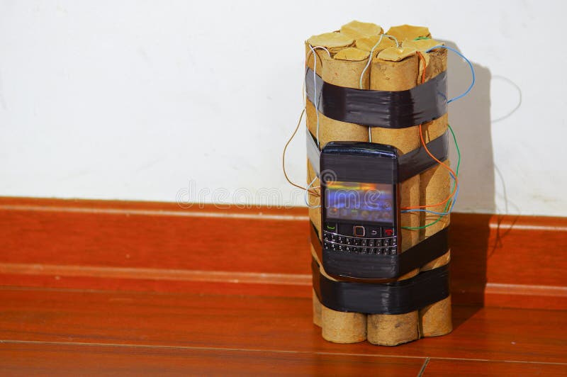 Set of Explosives with a Cellphone As Detonator Stock Image - Image of ...