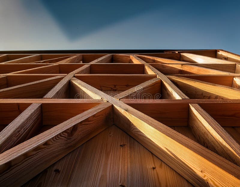 A Set of Exposed Wooden Beams Intersecting Each Other Under Ambient ...