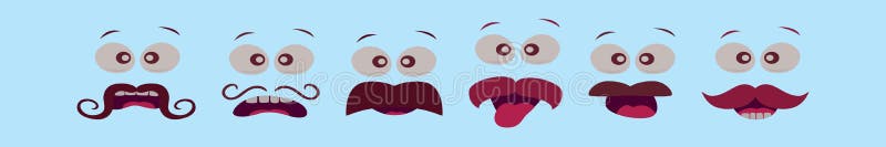 Set of Expression Cartoon Icon Design Template with Various Models ...